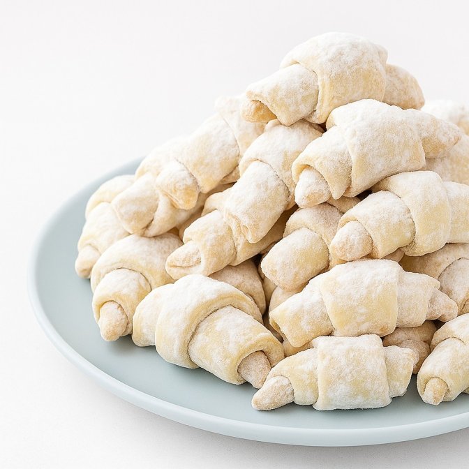 Cornulete cu untura si smantana. Reteta traditionala de cornulete ...