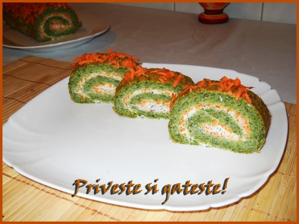 Rulada cu spanac si crema de branza | Retete culinare | Gustos.ro